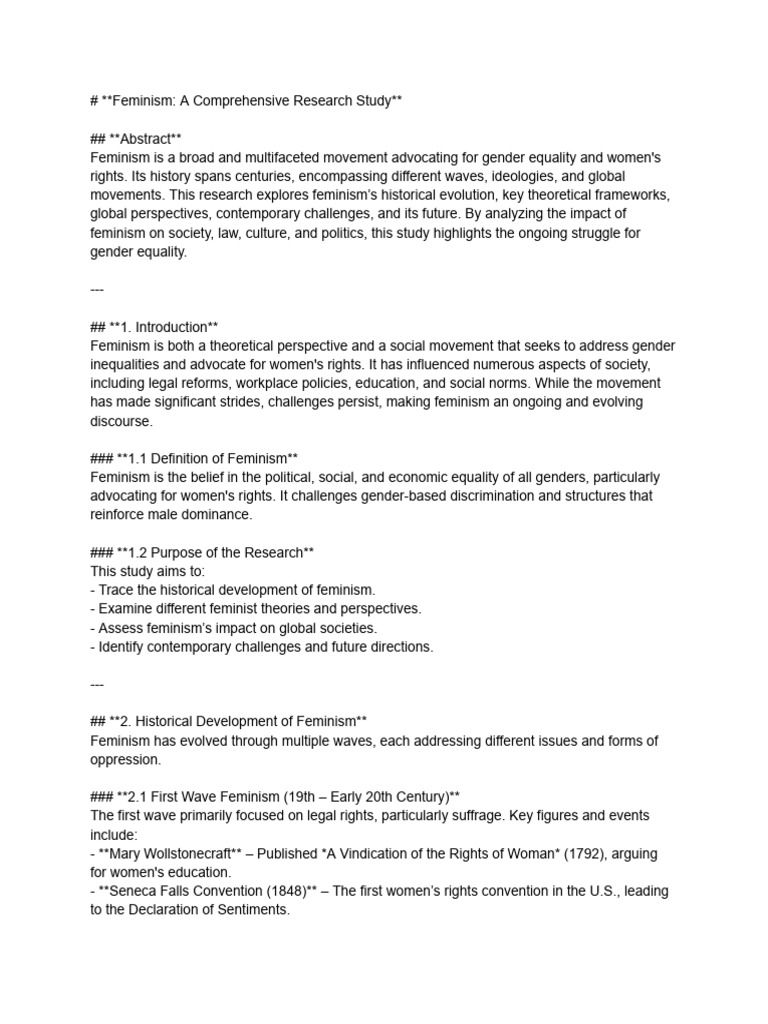 Feminism Research, English 11 | PDF | Gender Studies | Feminism
