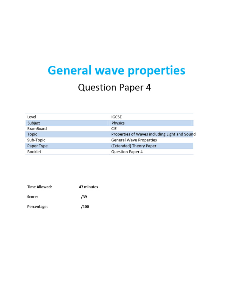 General Properties of Waves in Physics | PDF | Waves | Frequency