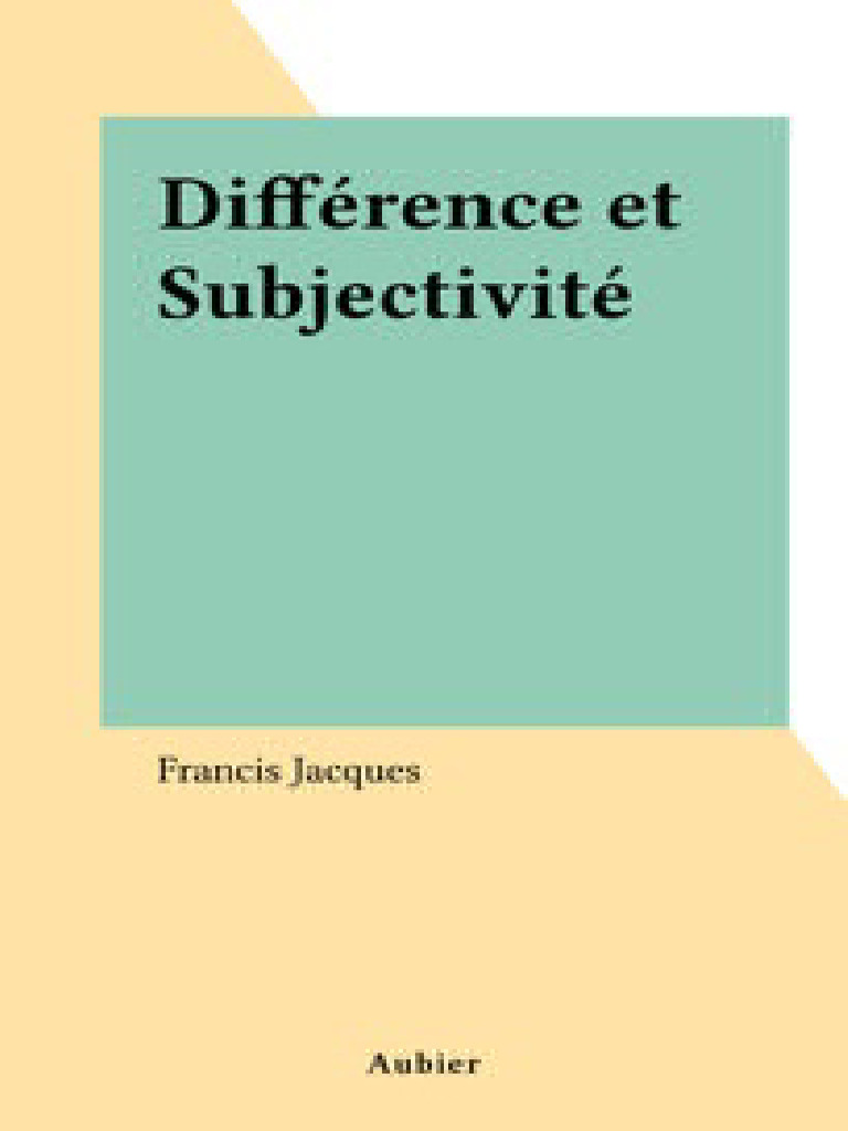 Différence Et Subjectivité-1982 | PDF