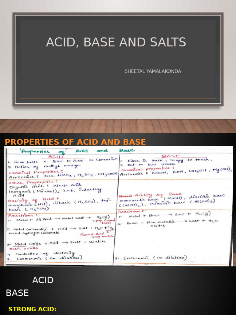 Acid Base and Salts | PDF