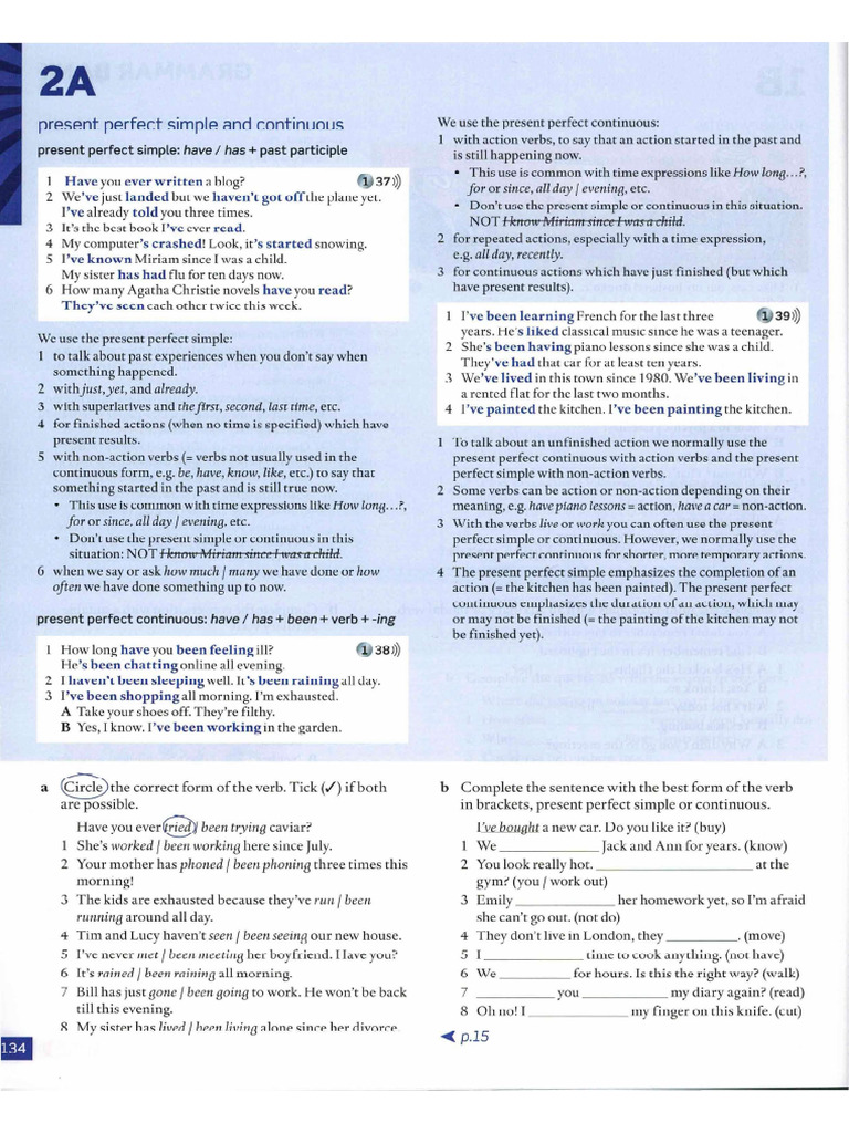 Present Perfect Simple and Cont - Theory | PDF