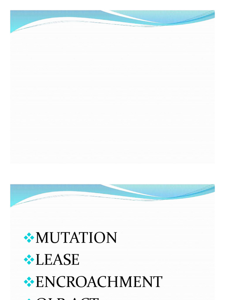 Mutation, Lease, OLR & Encroachment | PDF | Lawsuit | Justice