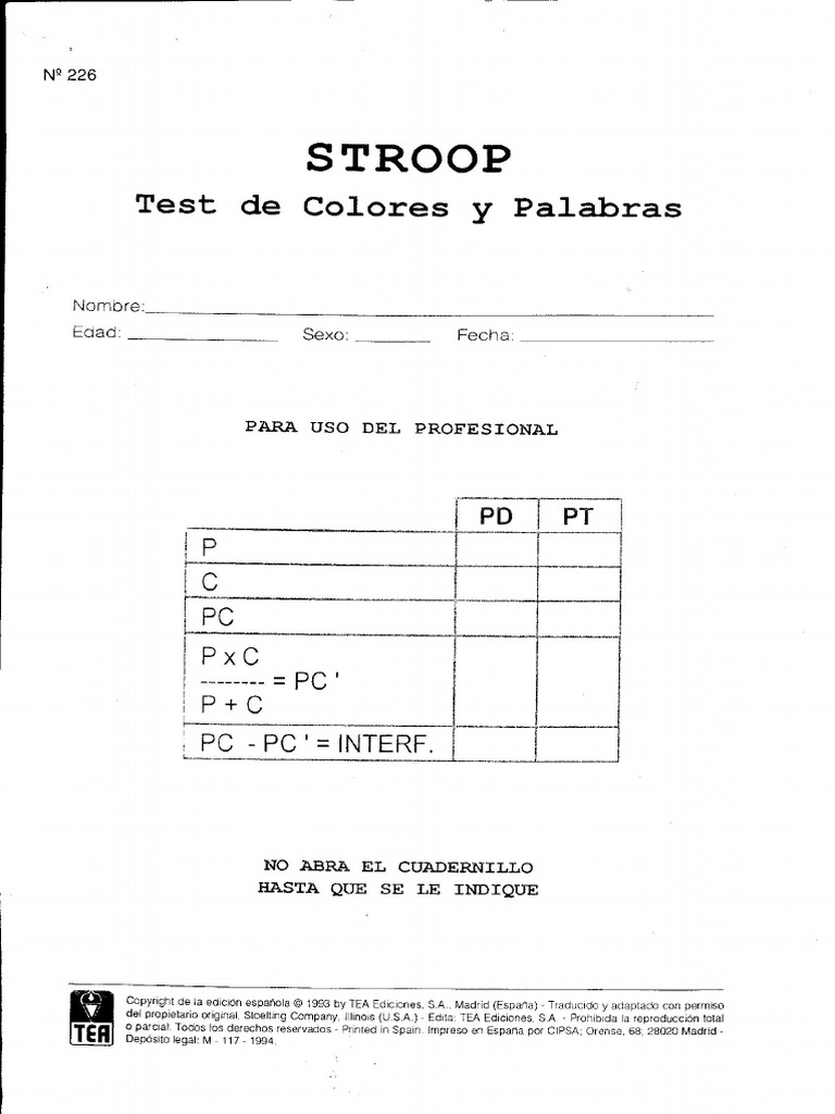 Stroop | PDF