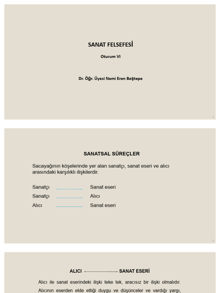 Sanat Felsefesi Sunu VI | PDF