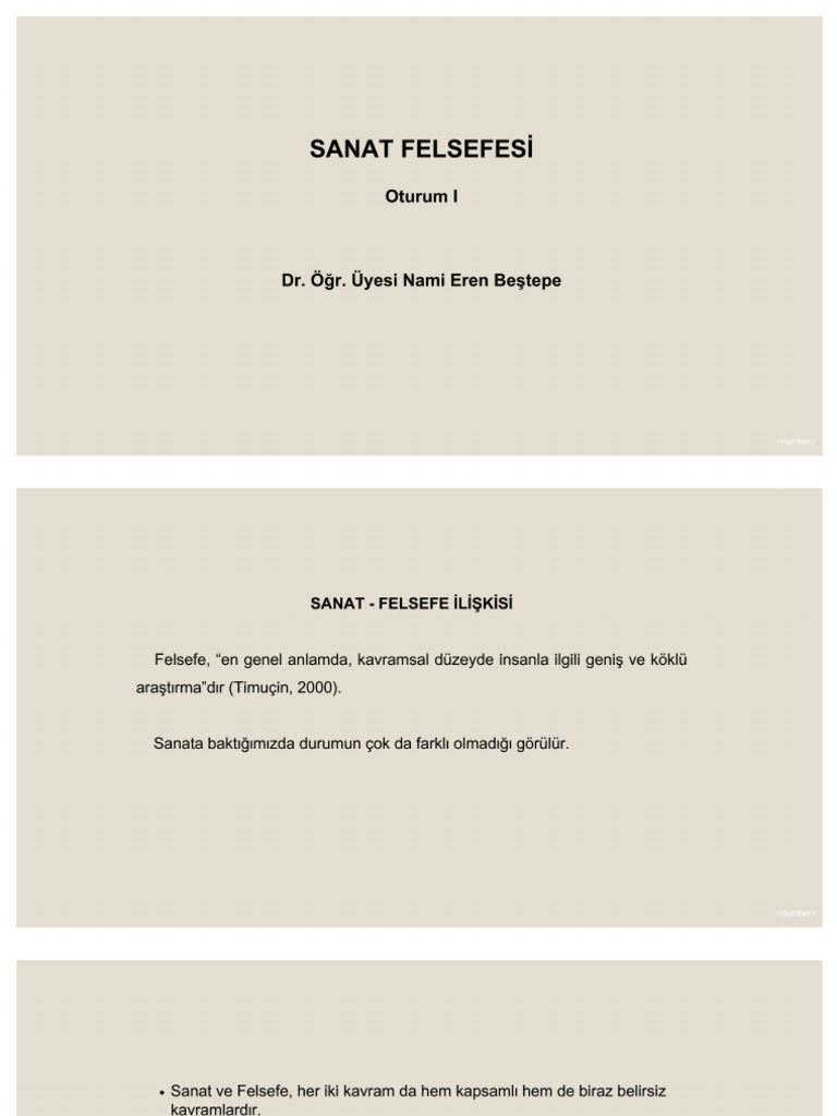 Sanat Felsefesi Sunu I.ppt | PDF