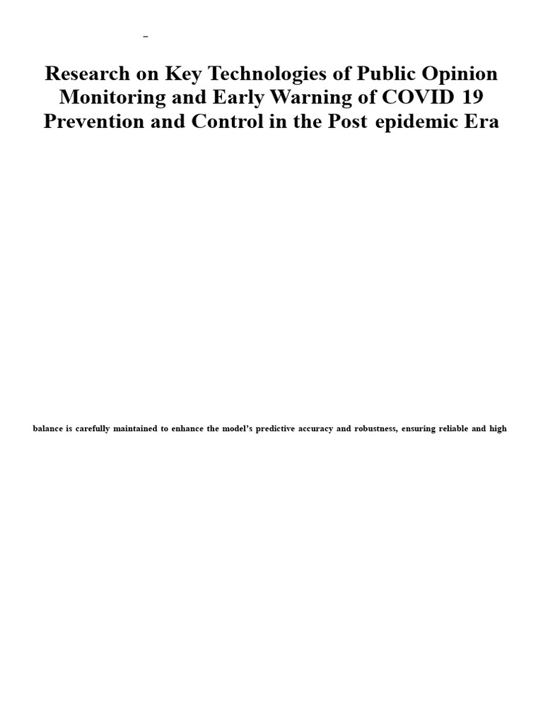 Research on Key Technologies of Public Opinion Monitoring and Early ...