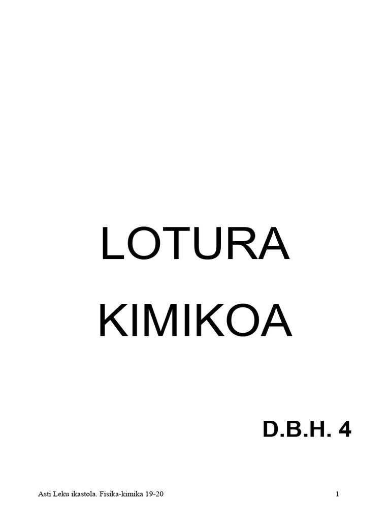 Lotura Kimikoa | PDF