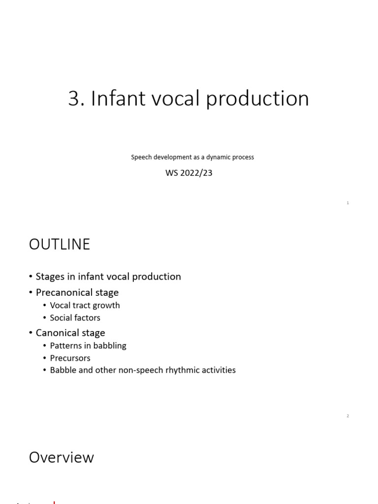 Infant Vocal Production | PDF | Consonant | Vowel