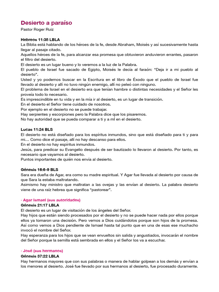 Desierto A Paraíso | PDF | Moisés | Sarah