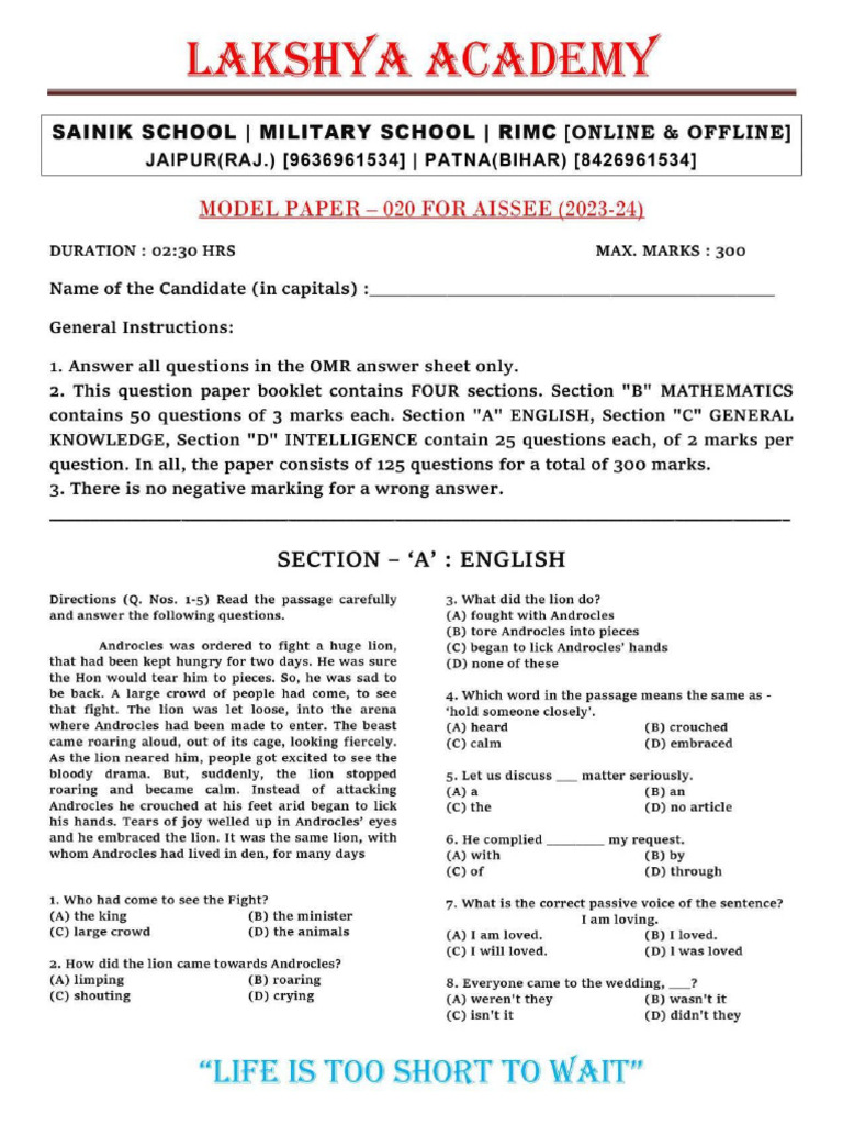 Original Mock#007 6th Original_l | PDF