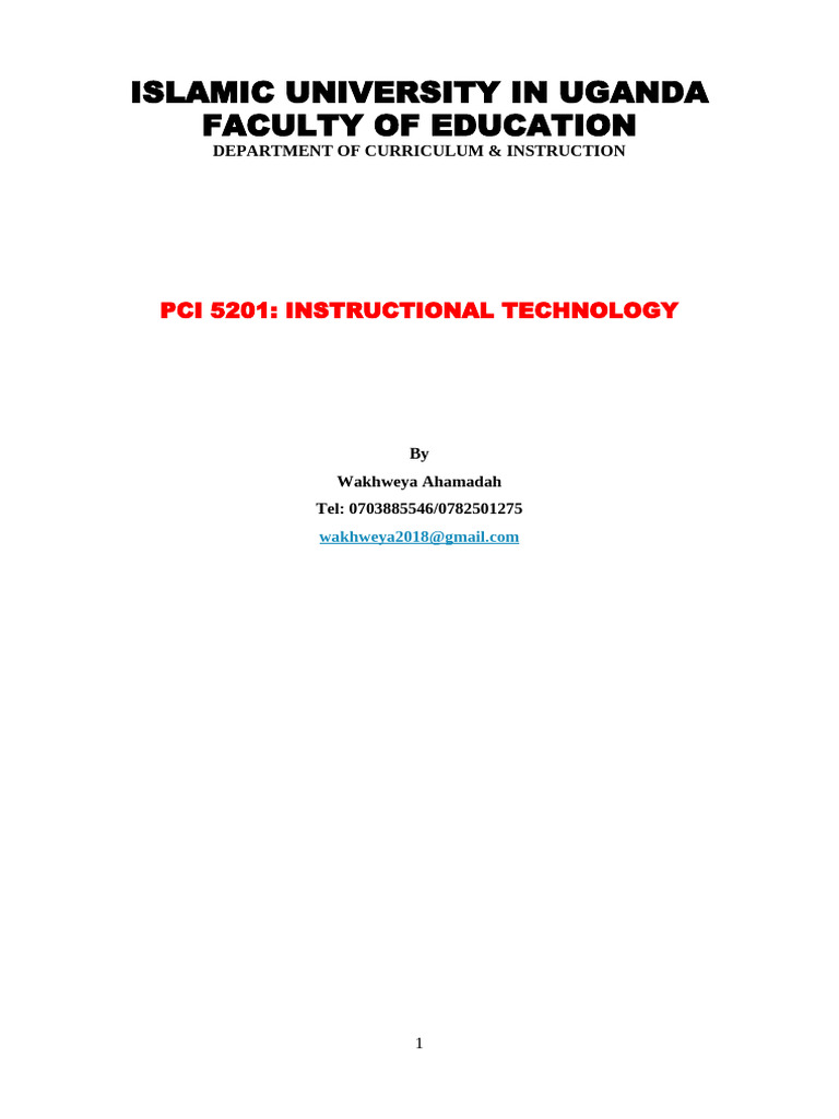Introduction to Instructional Technology | PDF | Communication | Educational Technology