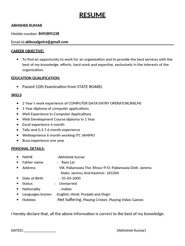 Abhishek Resume12 | PDF