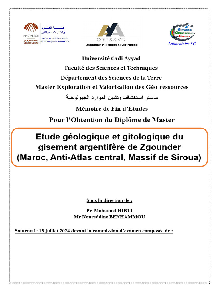 Étude géologique du gisement de Zgounder | PDF | Géologie ...