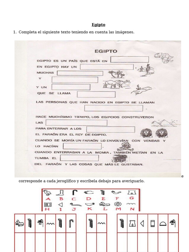 Actividades de Egipto para Niños | PDF