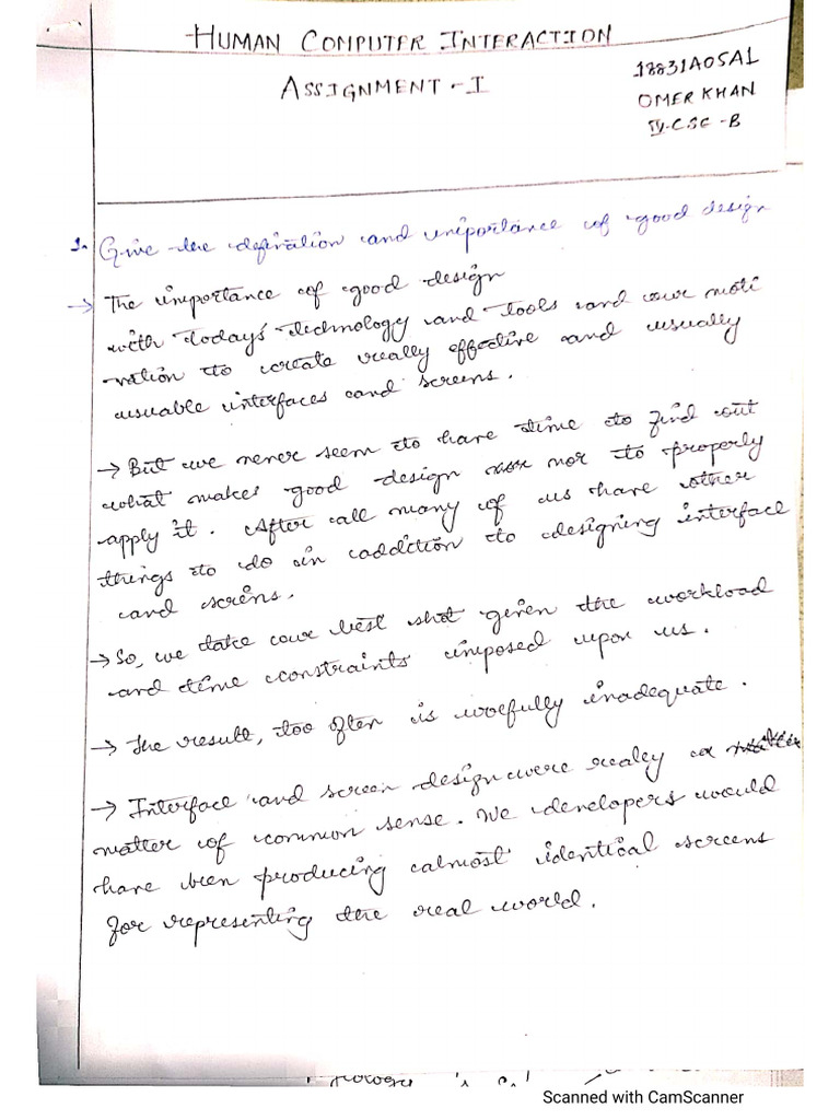 HCI ASSIGNMENT I | PDF