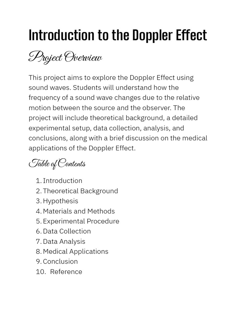 Project Class 12 Doppler's Effect | PDF | Medical Ultrasound | Doppler ...