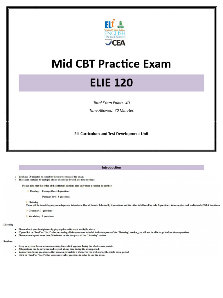 CBT Practice Exam: 120 Questions | PDF