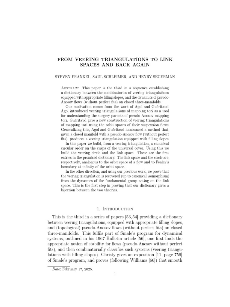 veering_to_link_space | PDF | Manifold | Mathematics