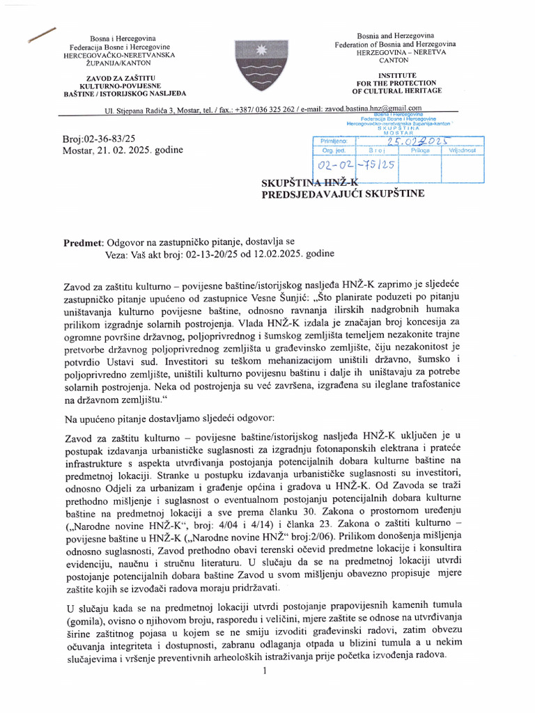 Odgovor Zavoda | PDF