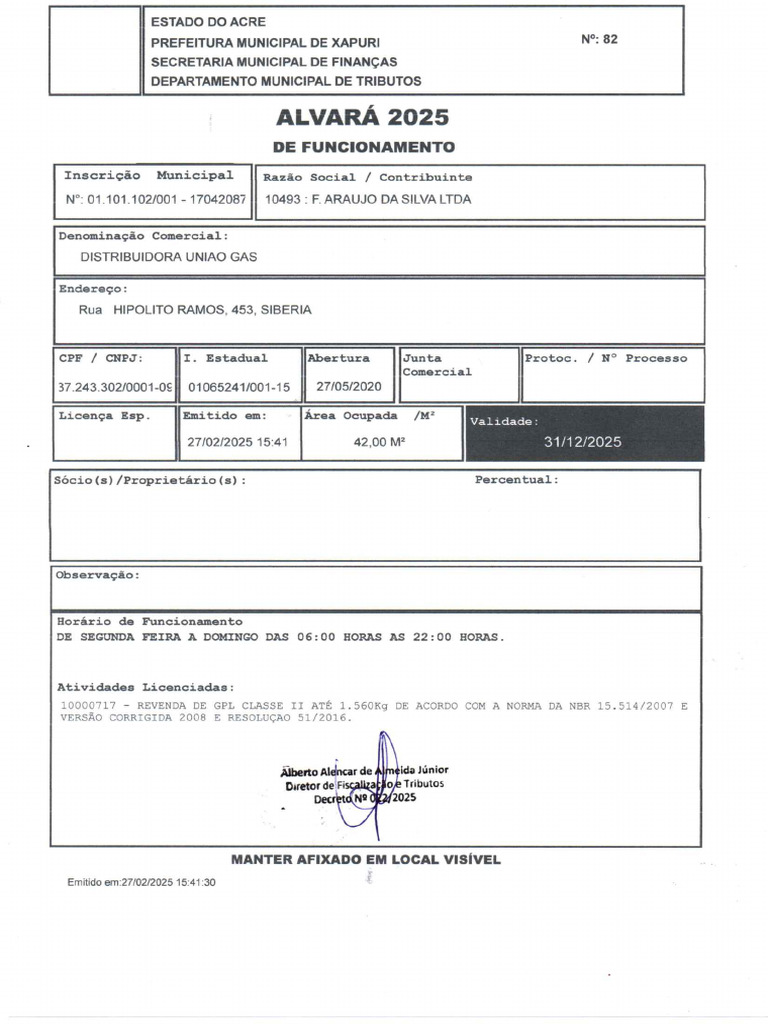 Alvará Municipal Matriz | PDF