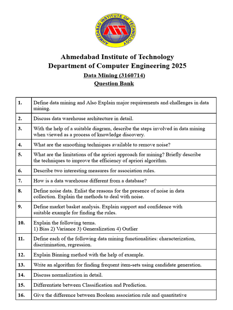 DM Question Bank | PDF