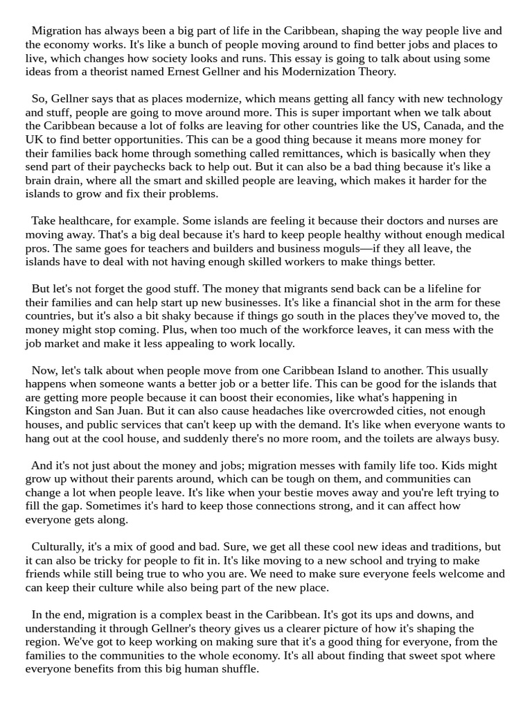 Migration Has Always Been A Big Part of Life in The Caribbean Sociology ...