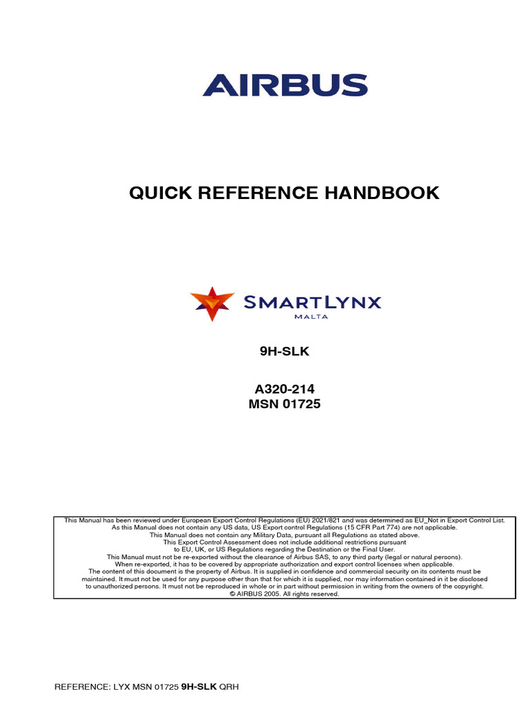A320-214 Quick Reference Handbook | PDF | Aviation | Aircraft