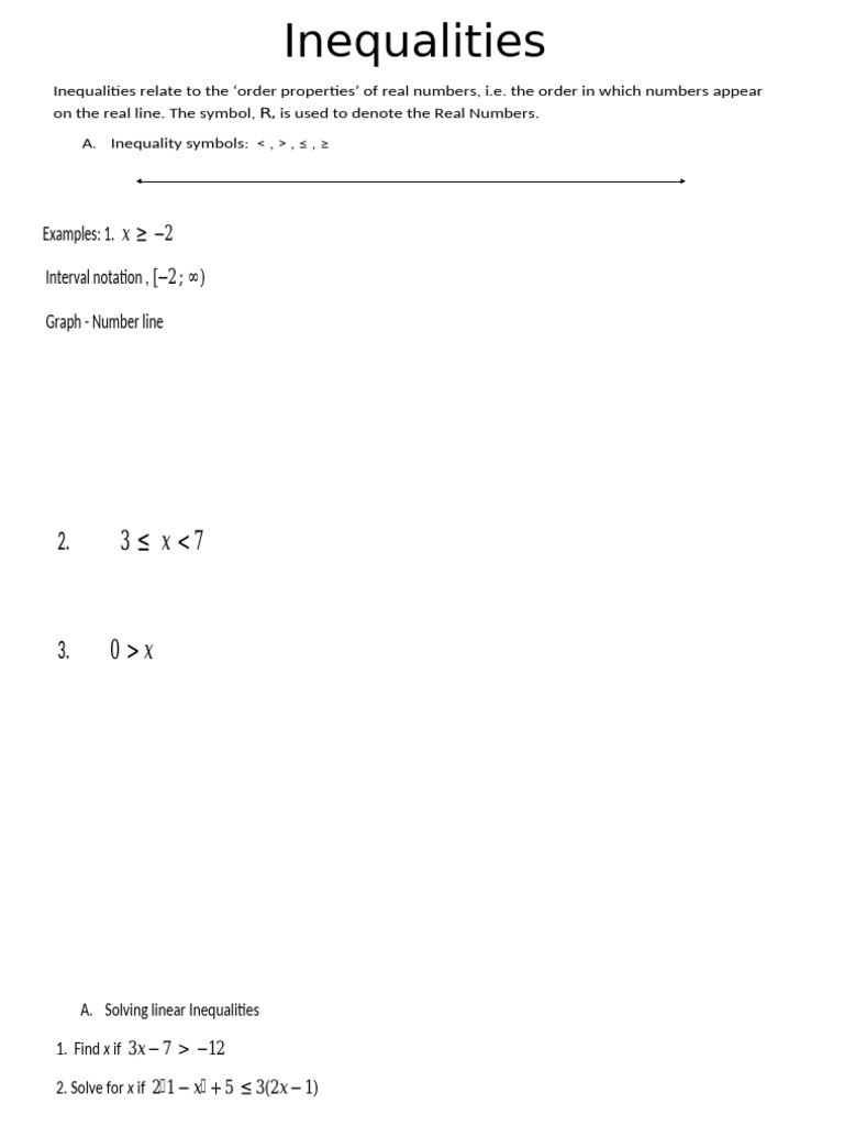 Understanding and Solving Inequalities | PDF