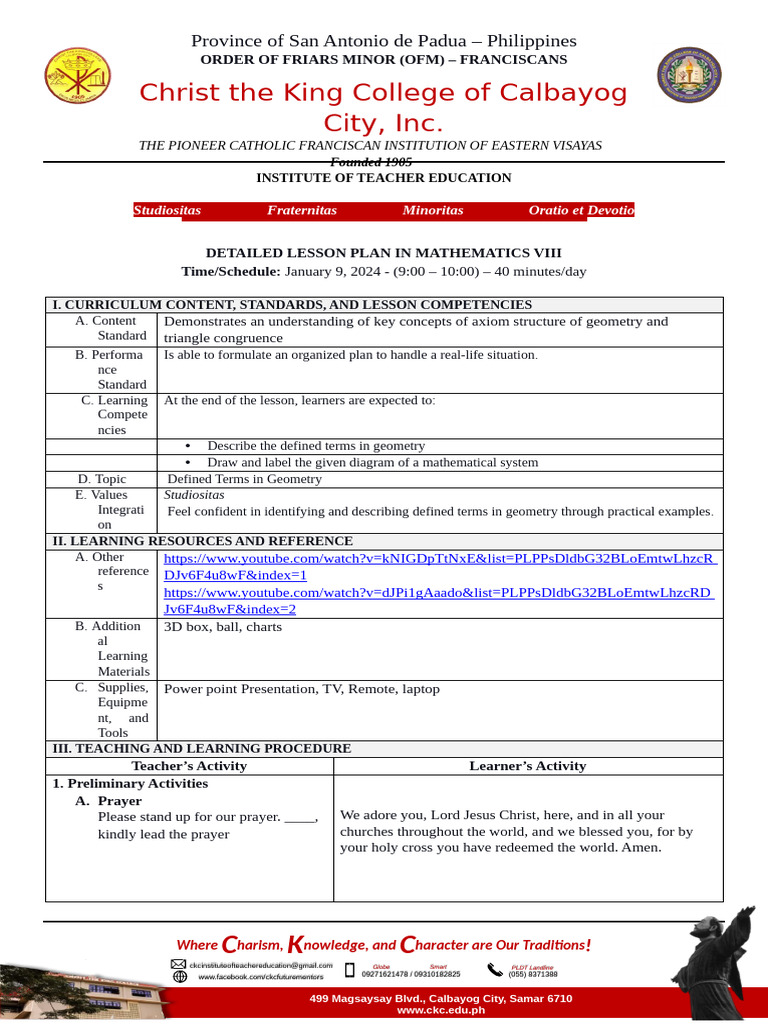 DEMOFEST LESSON PLAN MaeRhod | PDF | Learning | Mathematics
