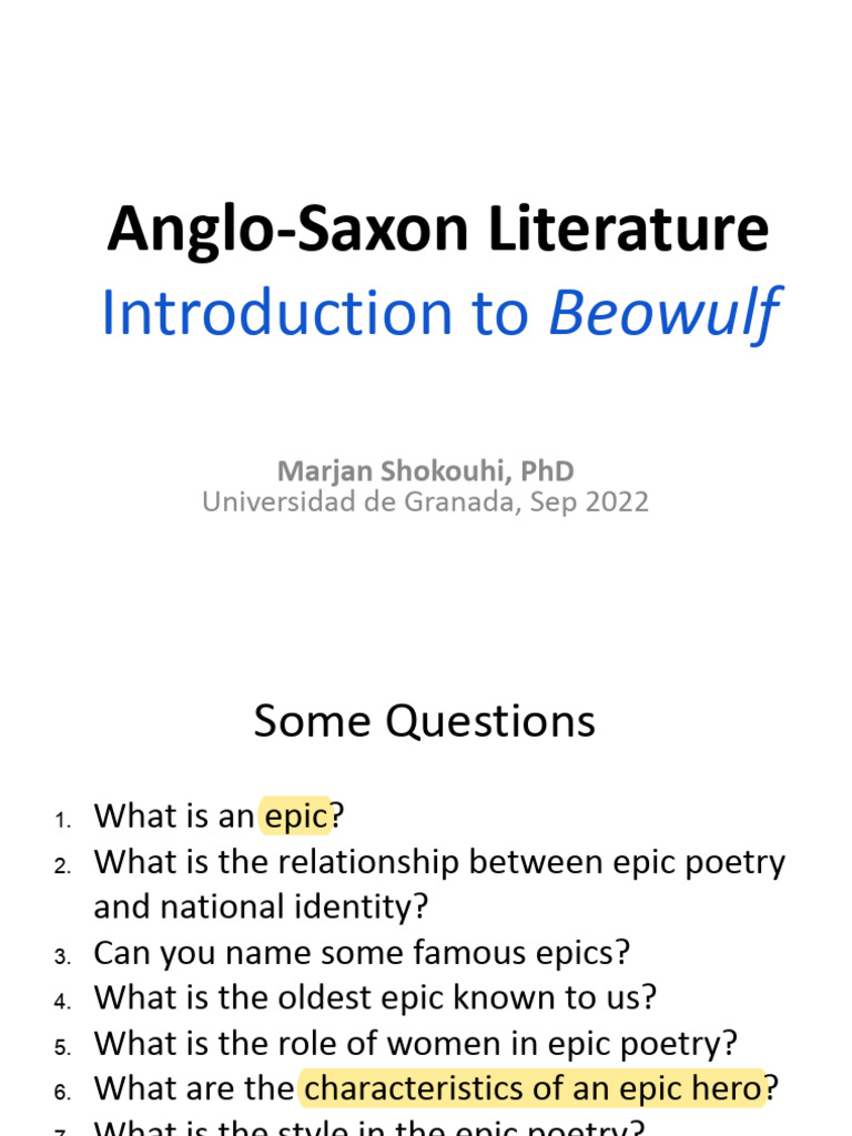 Marjan Beowulf Powerpoint Presentation | PDF | Beowulf | Germanic ...