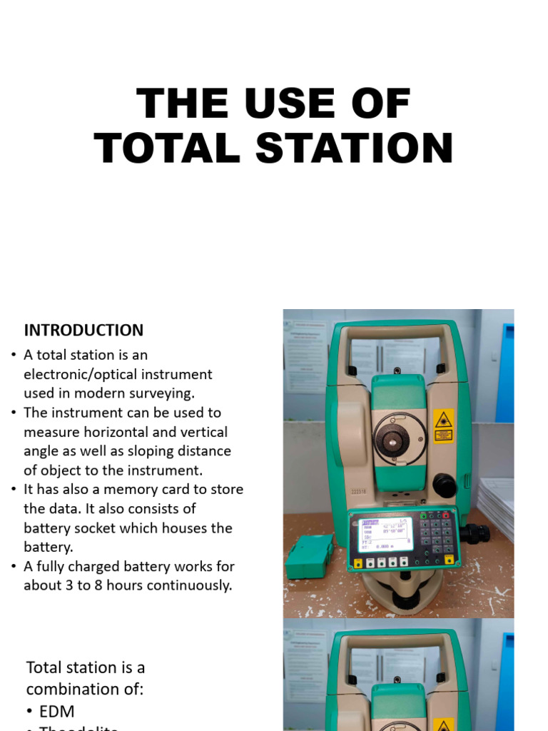 The Use of Total Station | PDF | Surveying