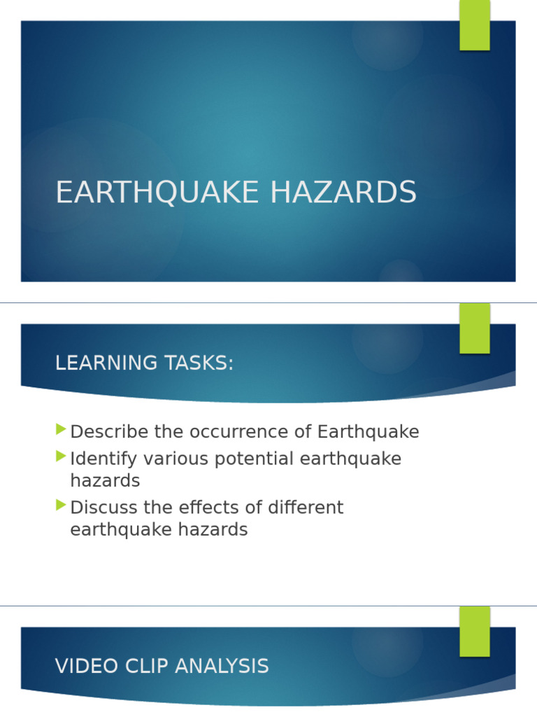 Five Key Earthquake Hazards Explained | PDF