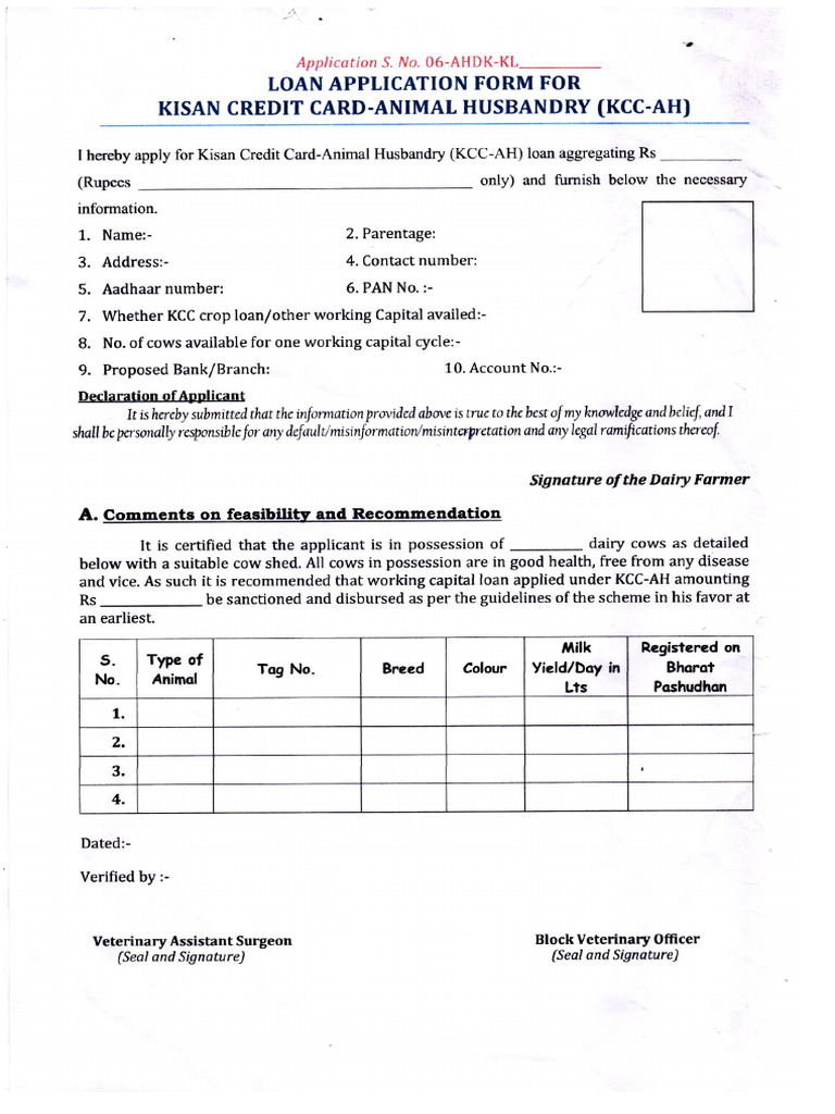 KCC Animal Form | PDF