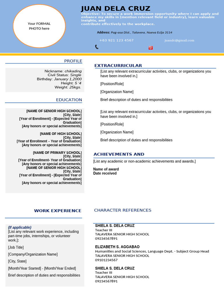 sample-resume | PDF | Cognition | Learning