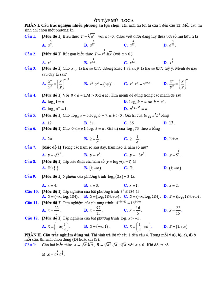 Ôn Mũ Loga 2025 | PDF