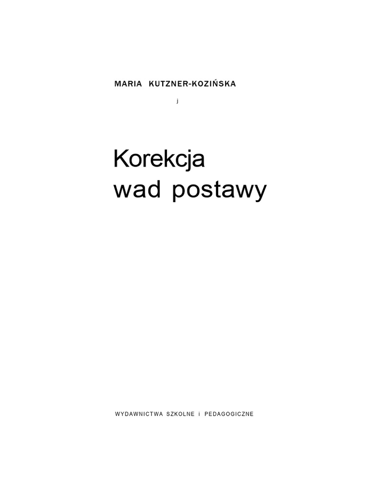 Kutzner - Korekcja Wad Postawy | PDF