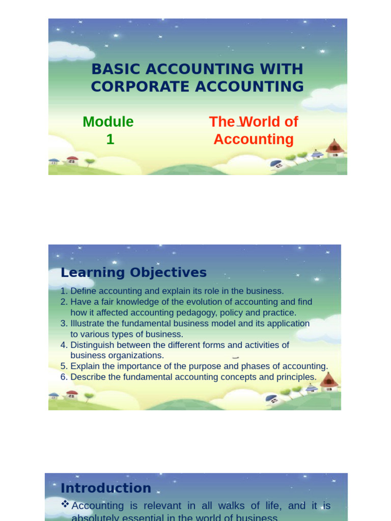ACCT 101 Module 1 The World of Accounting | PDF | Bookkeeping | Accounting