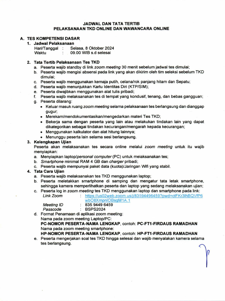 Tata Cara TKD Dan Wawancara0001 | PDF