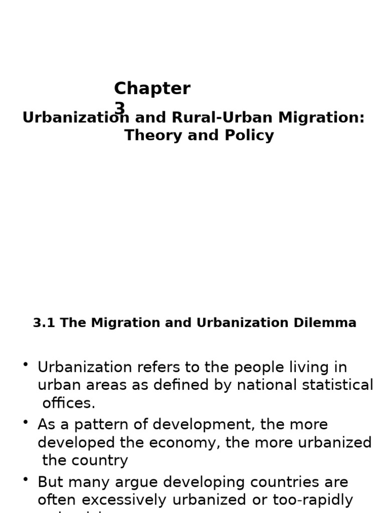Urbanization Trends and Migration Policies | PDF | Urbanization | Human ...