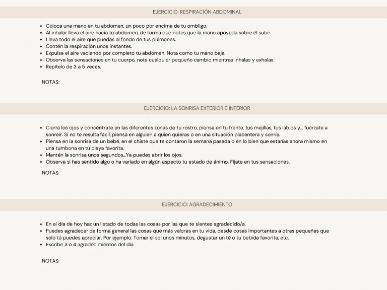 1- Entrega Ejercicios Mindfulness | PDF