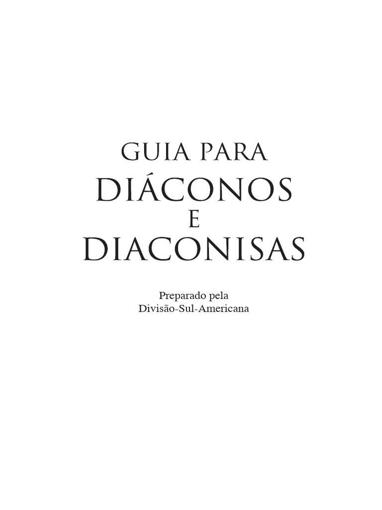 Guia Para Diáconos e Diaconisas | PDF | Presente espiritual | Diácono