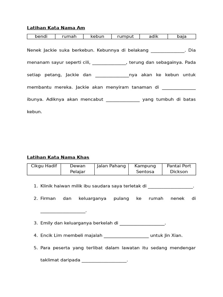 3)Kata Nama Am & Khas | PDF