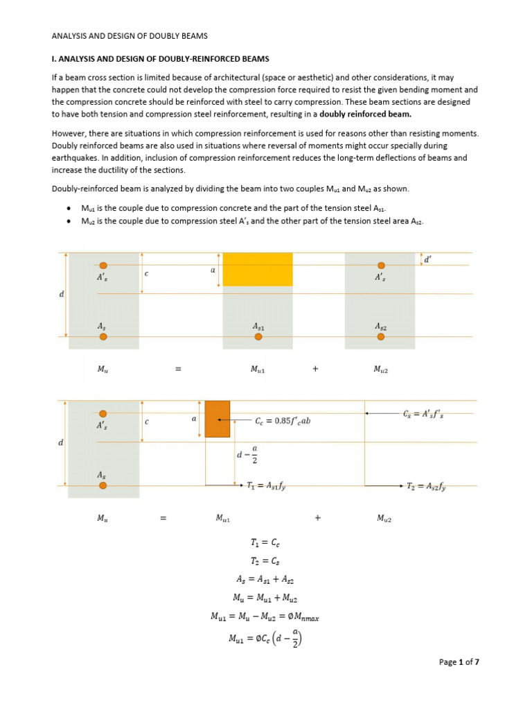 RCD Chapter 4 Doubly Beam Analysis and Design USD | PDF | Beam ...
