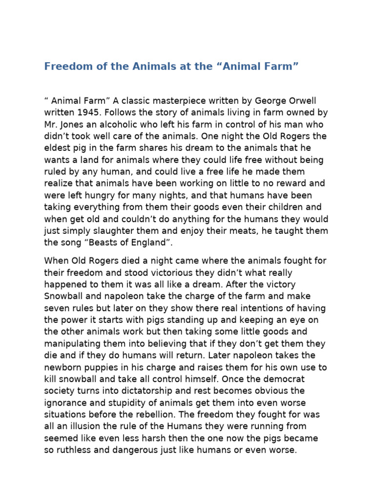 Illusion of Freedom in Animal Farm | PDF