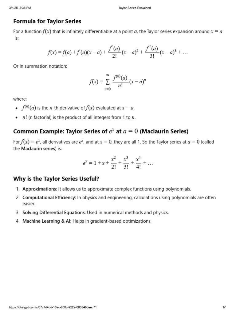 Taylor Series Explained | PDF