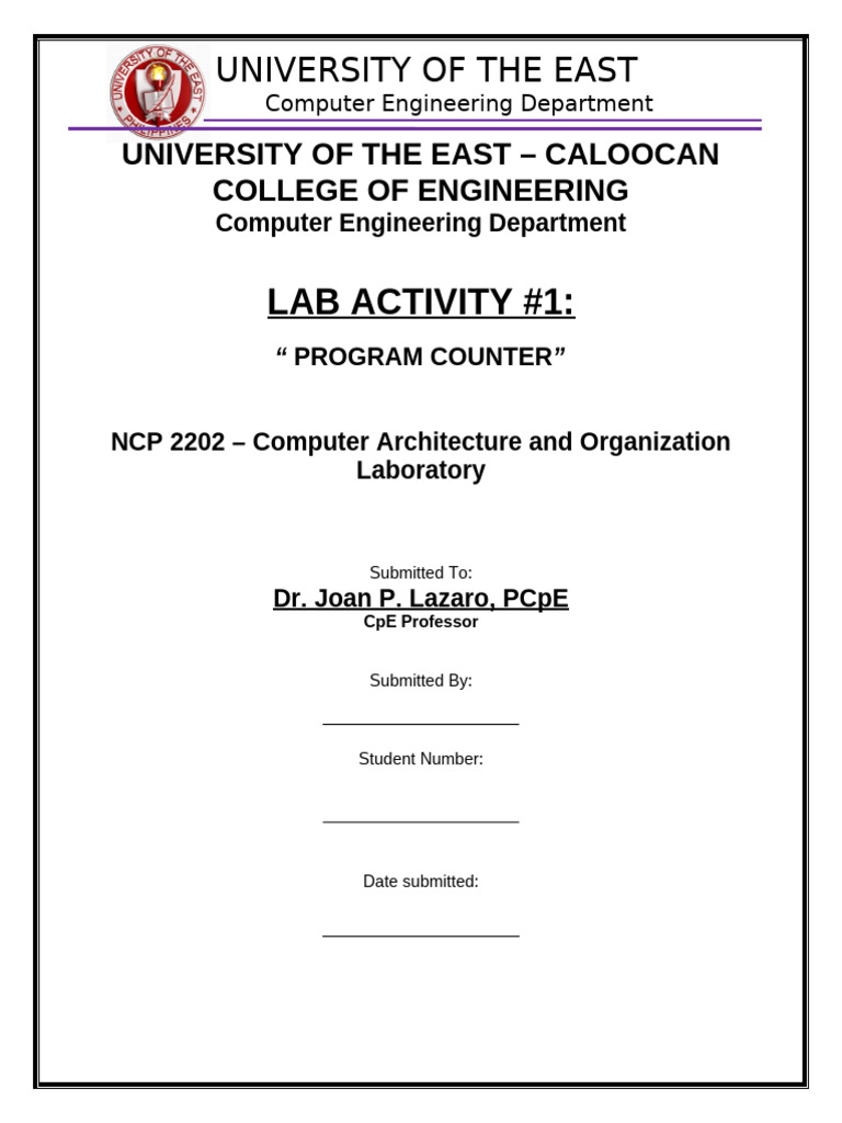 Lab Activity 1 Program Counter | PDF