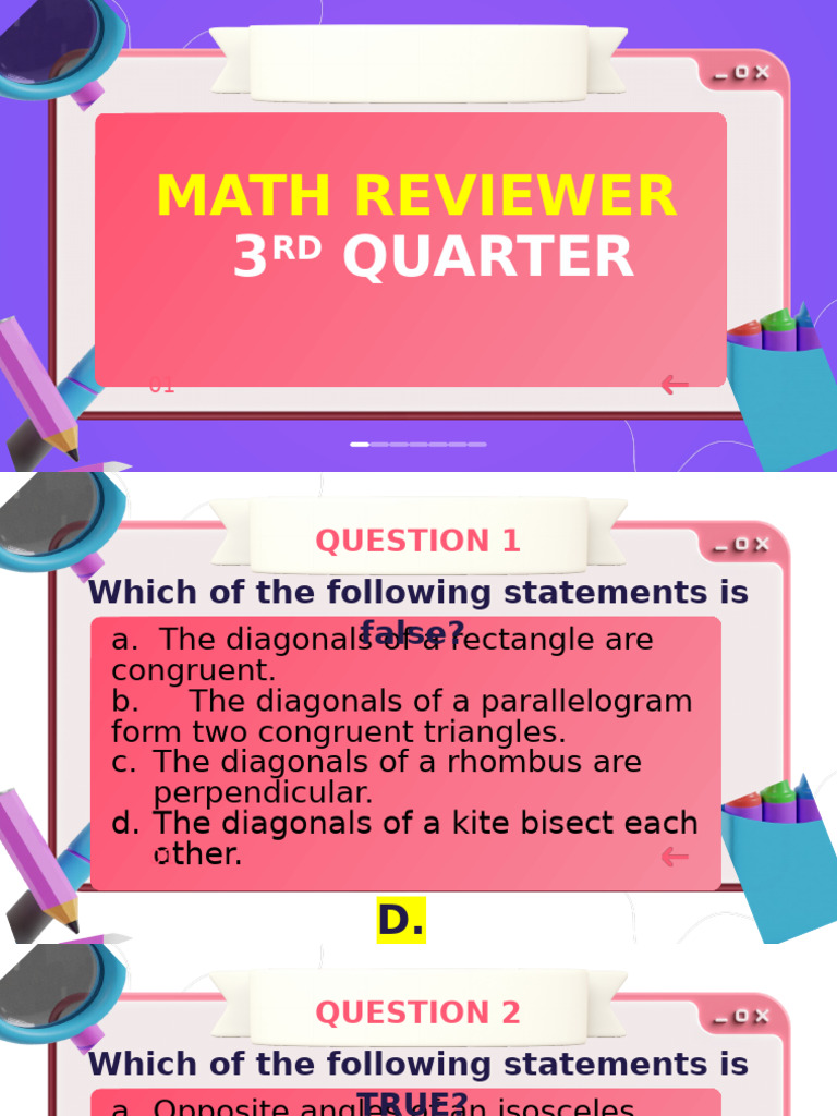 REVIEWER-3RD-QUARTER | PDF | Rectangle | Euclidean Plane Geometry