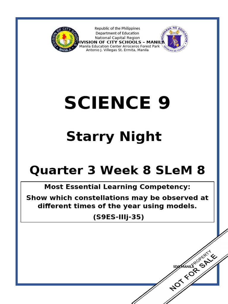 G9 Q3 ES WEEK 8 Constellation | PDF | Constellation | Astronomy