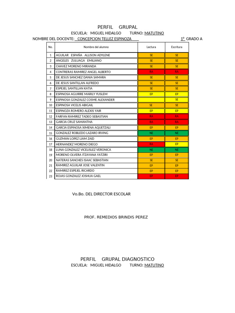 Perfil Grupal 5° B | PDF