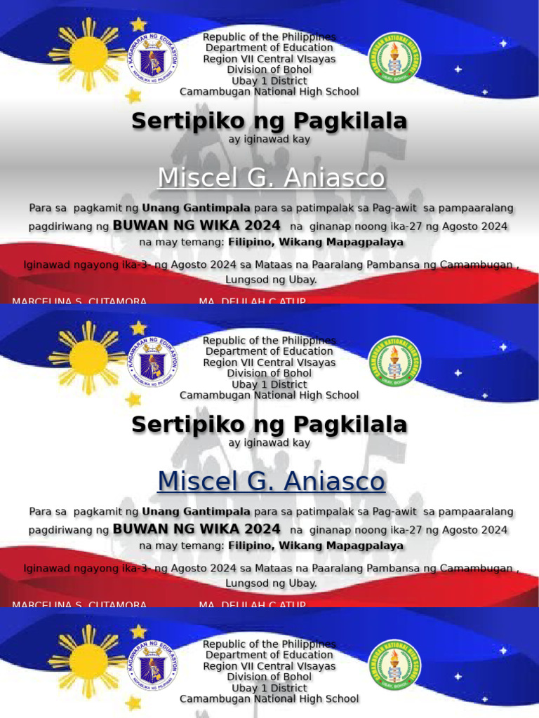 Sertipiko NG Pagkilala | PDF